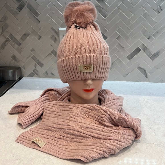 UGG | Accessories | Ugg Pink Hat Scarf Set New | Poshmark